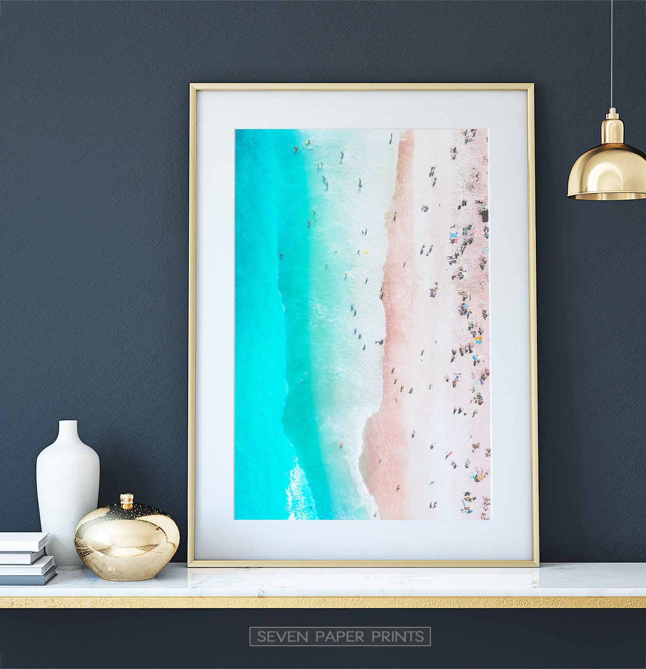 Aerial Beach Print Large Printable Ocean Waves Photo Wall | Etsy