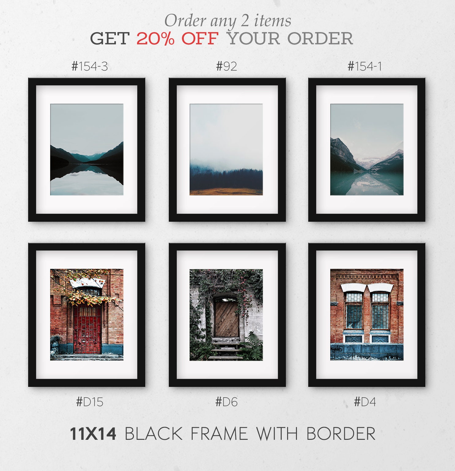 Custom Framed Wall Art Black or White Wood Poster Frames - Etsy