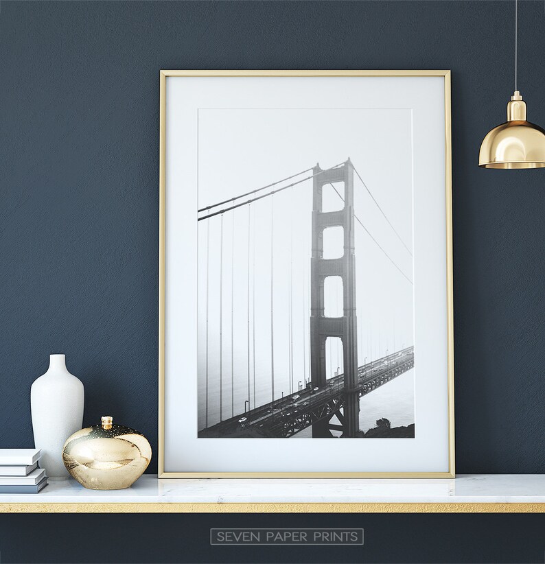 Golden Gate Poster California Attraction San Francisco | Etsy