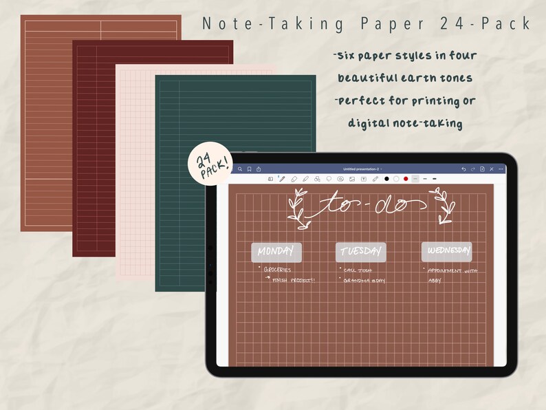 24 Note Taking Printables Instant Download Student Printables Digital ...