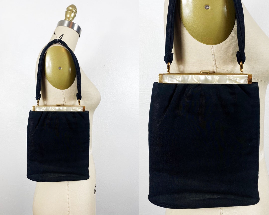 1950s Purse 1950s Silk Purse 1950s Black Purse - Etsy