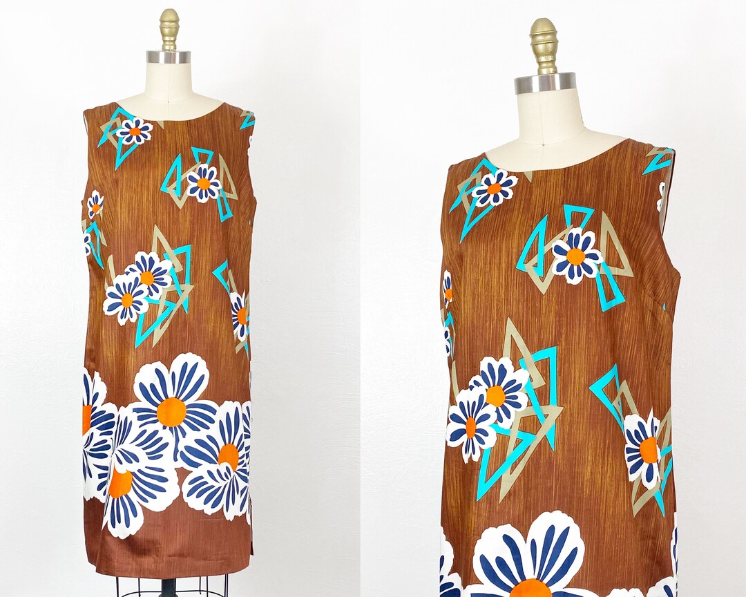 1960s Dress 1960s Day Dress 1960s Floral Dress Size XXL - Etsy