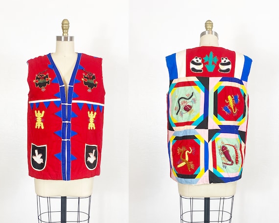 1970s Chinese Vest - Quilted Vest - Quilted Chinese V… - Gem