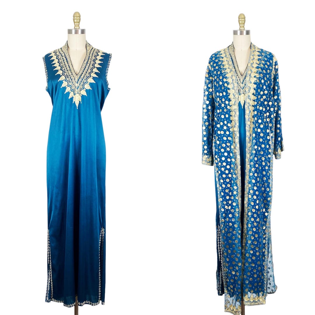 Vintage Caftan - Middle Eastern Caftan - Maxi Dress - Size Medium ...