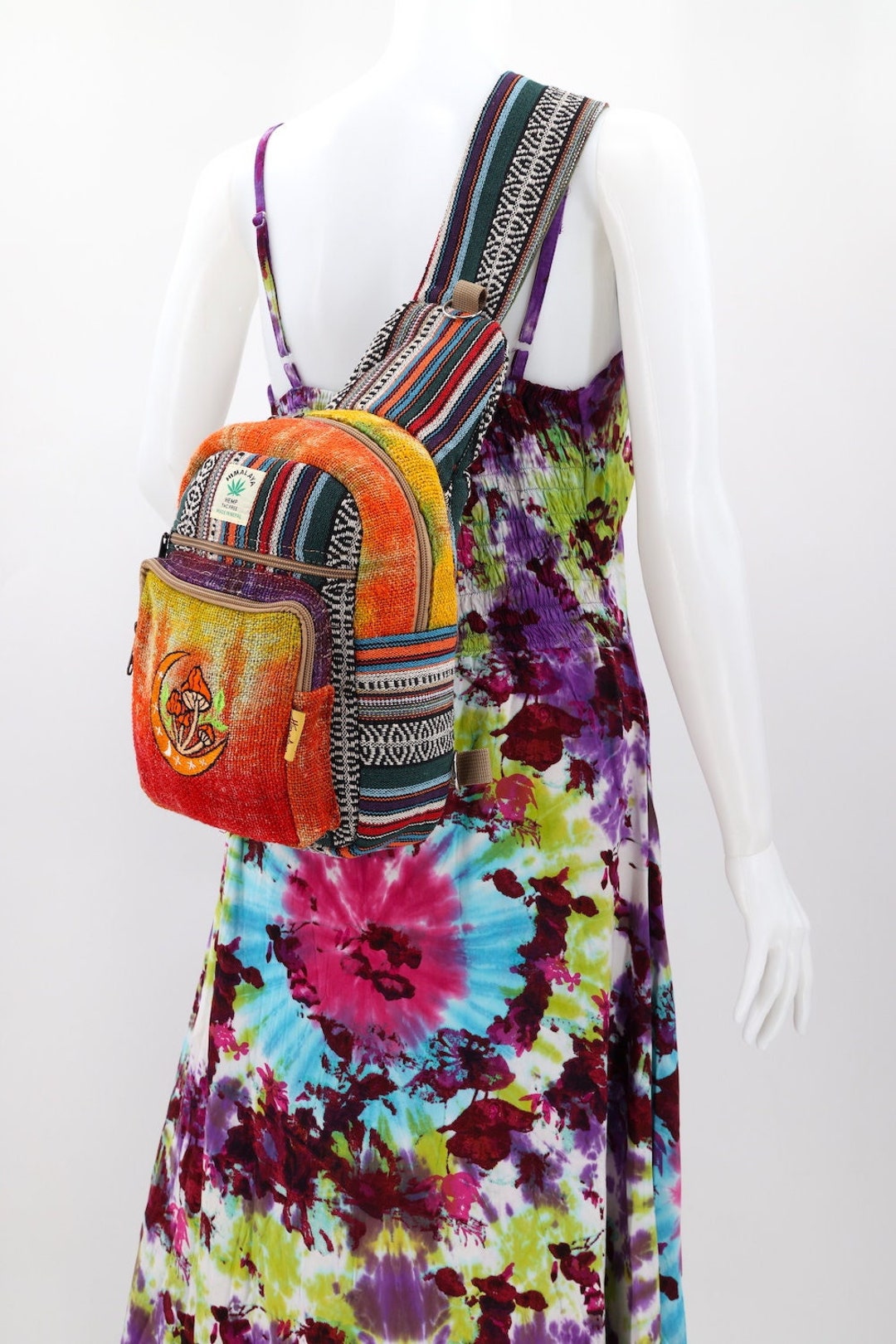 Himalaya Hemp Sling Backpack Hippie Backpack Festival Backpack Hiking ...