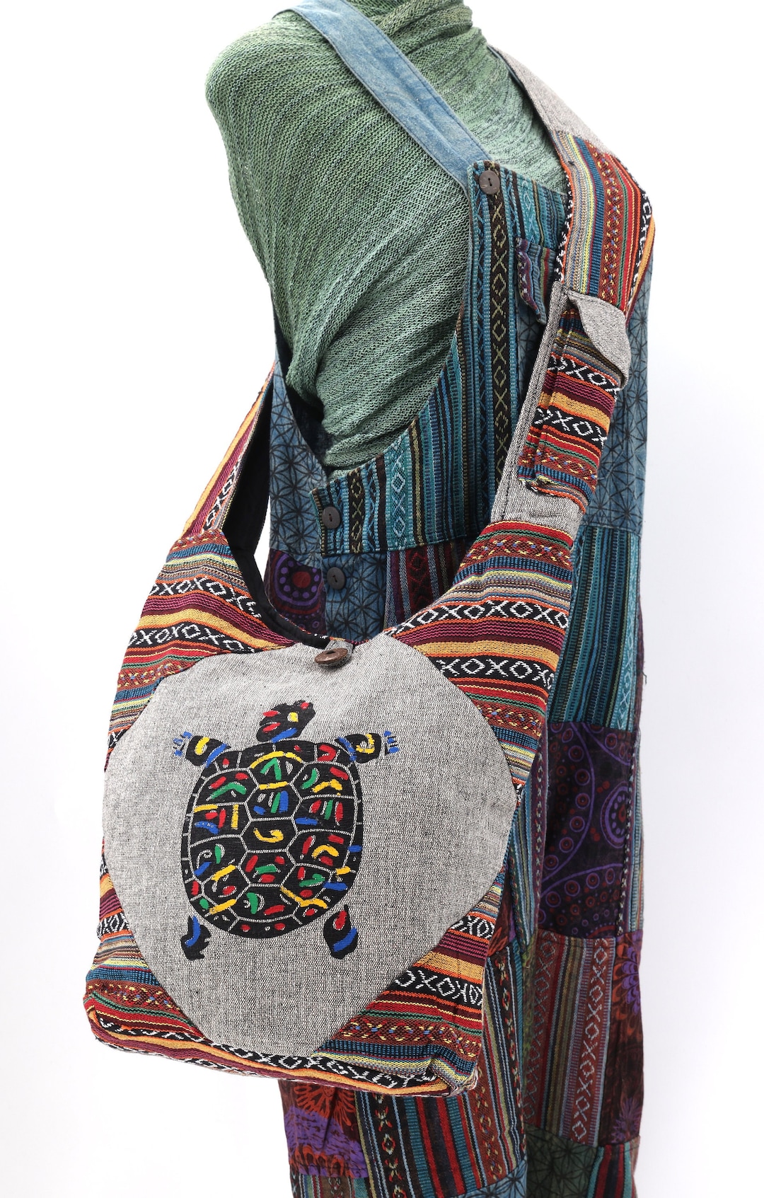 Cotton Turtle Design Handcraft Shoulder Bag, Unique Tapestry Hobo Bag ...