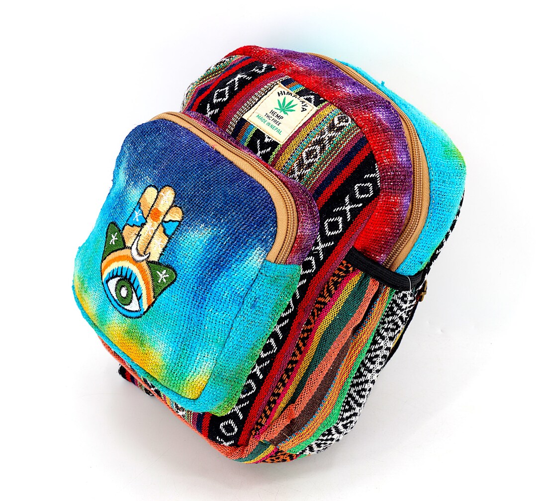 Unique Designed Himalaya Hemp Hamsa Hand Embroidered Tie Dye Small ...