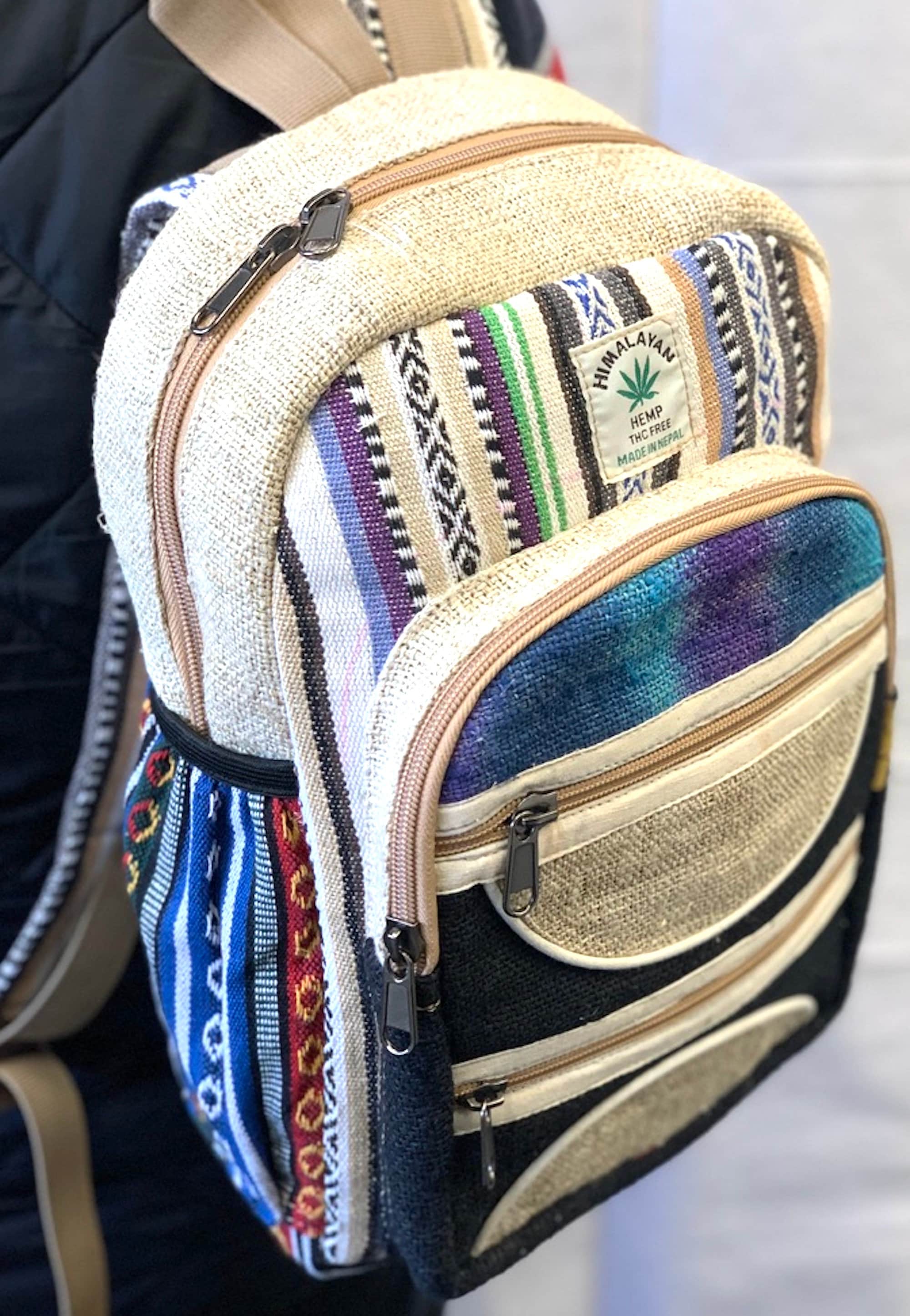 Unique Design Mini Hemp Backpack Small Back Pack Hippie Bag | Etsy