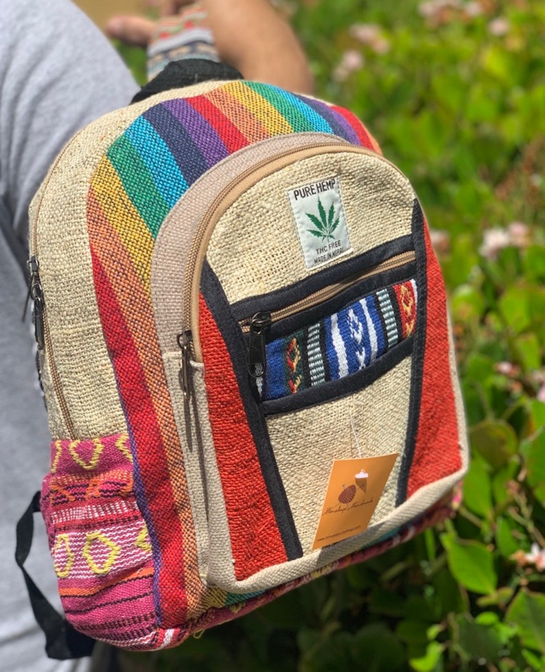 Mini Hemp Backpack Small Backpack Hippie Backpack Briefcase - Etsy