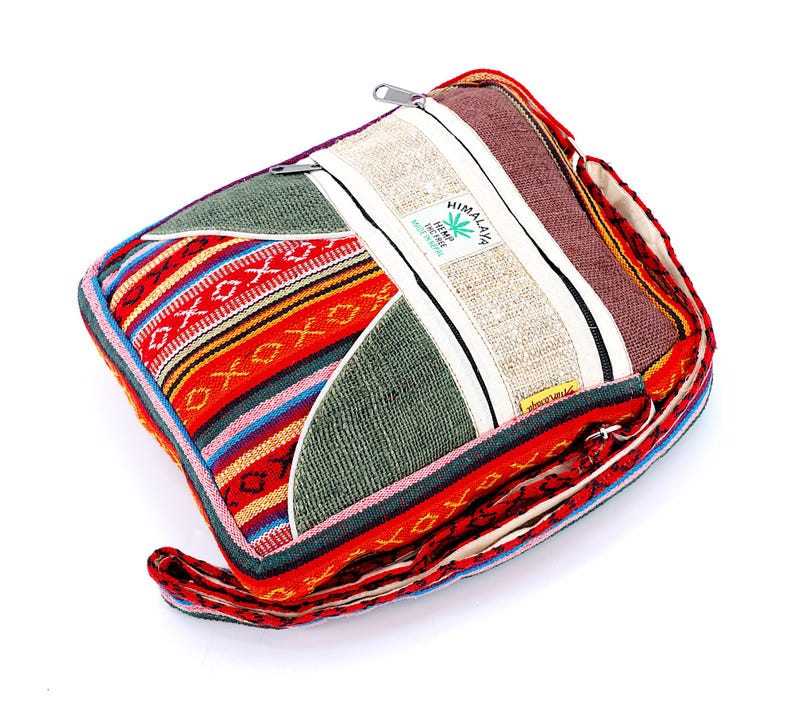 Himalayan Hemp Messenger Bag Handmade Gheri Crossbody Tote - Etsy