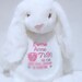 Personalised Bunny Rabbit Teddy Bear , Embroidered Baby Teddy, New Baby ...