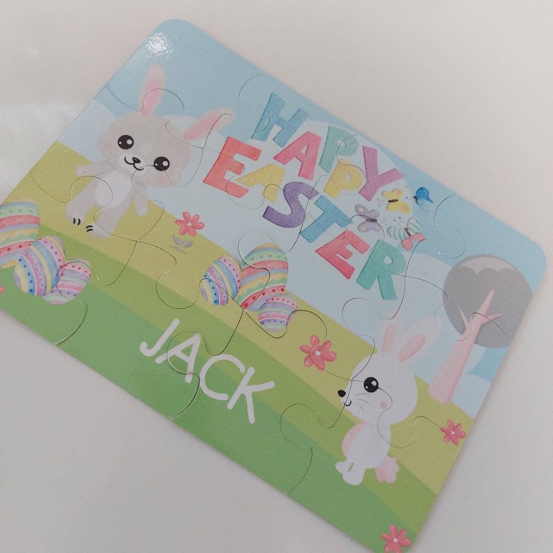 Personalised Easter Jigsaw Puzzle - 12 or 63, Custom Jigsaw, Name ...