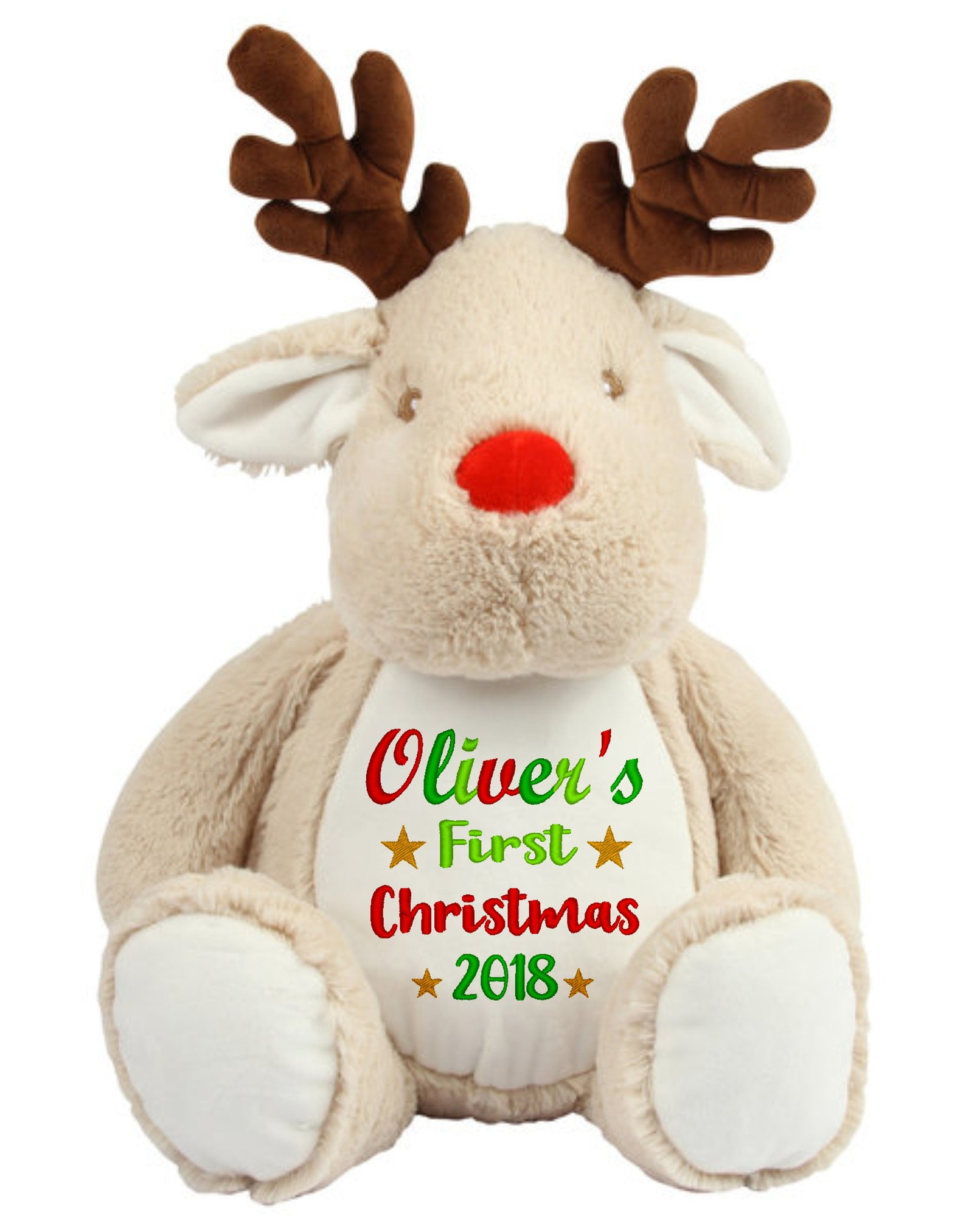 First Christmas Reindeer Soft Toy, Babies First Christmas Gift ...