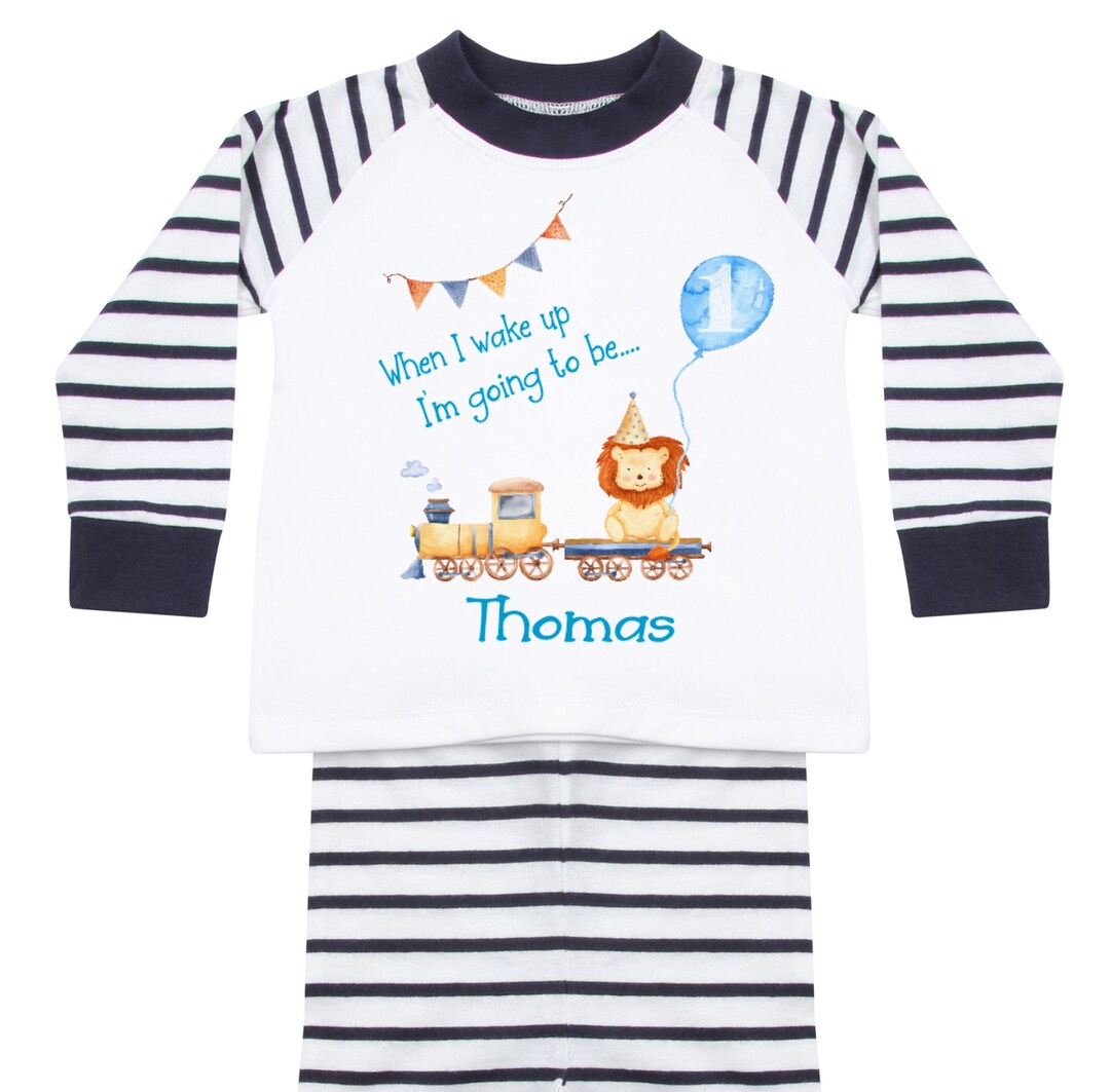 Boys When I Wake up Pjs, Personalised Age Pyjamas, Boys Personalised ...