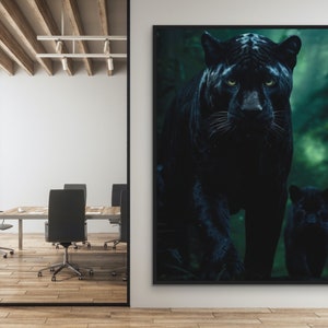 Black Panther Print Art, Panther Family for Fathers Day, Panther Home ...