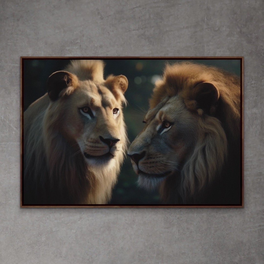 Lion King Print, Lions Portrait, Wall Art Digital Download, Animal ...