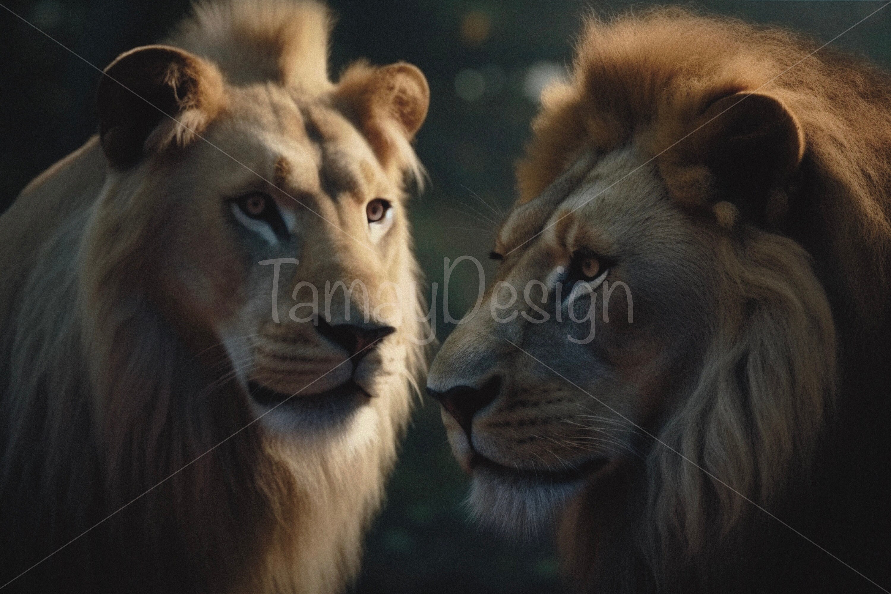 Lion King Print, Lions Portrait, Wall Art Digital Download, Animal ...