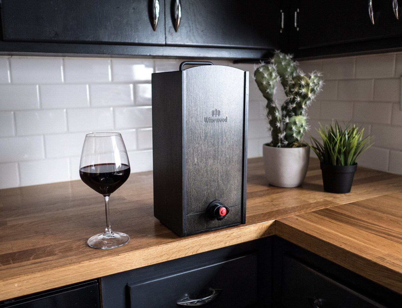 Wooden Case for Boxed Wine the 3L Black Winewood Case Fits 3 Liter Box ...