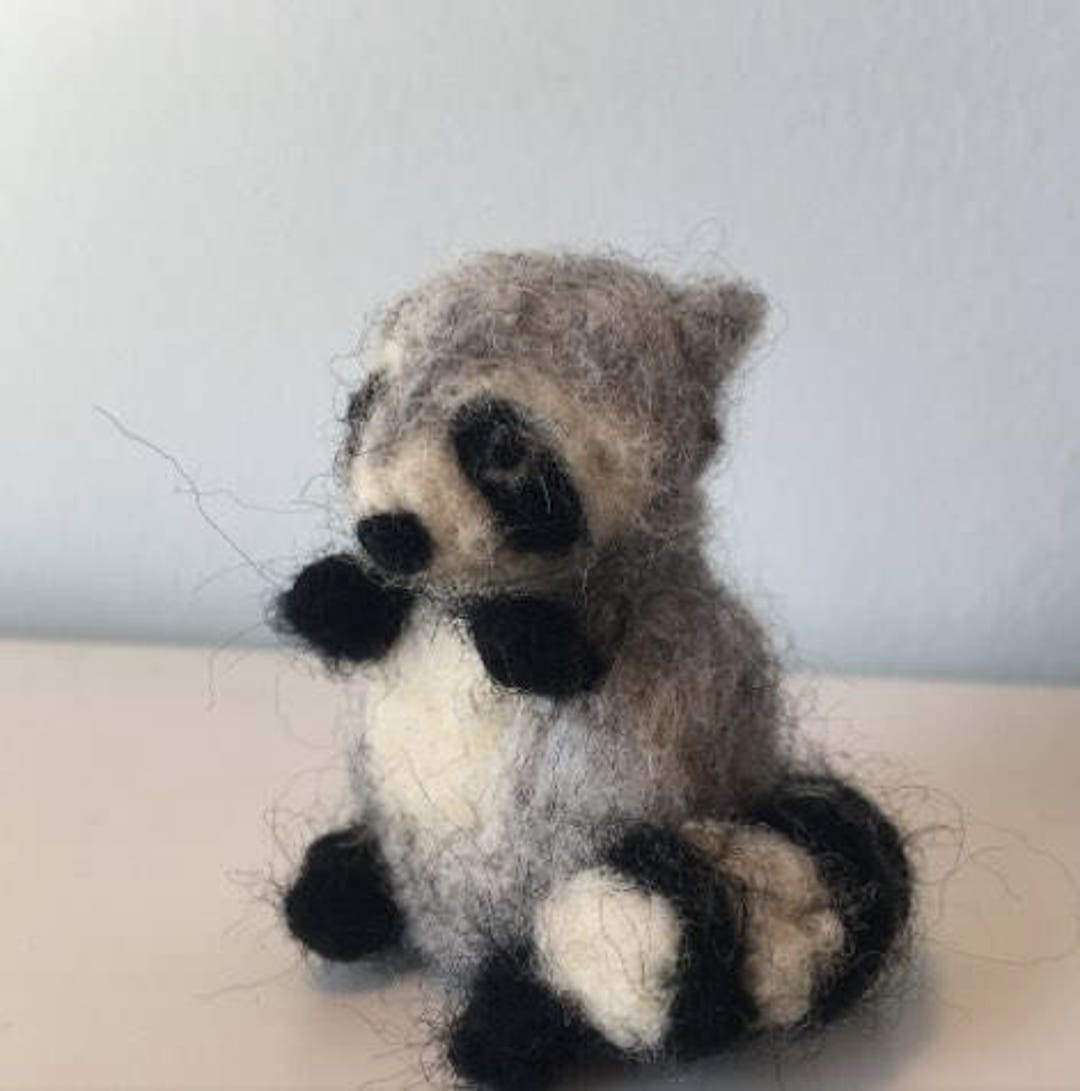 Needle Felted Wool Waldorf Raccoon Toy/decoration - Etsy