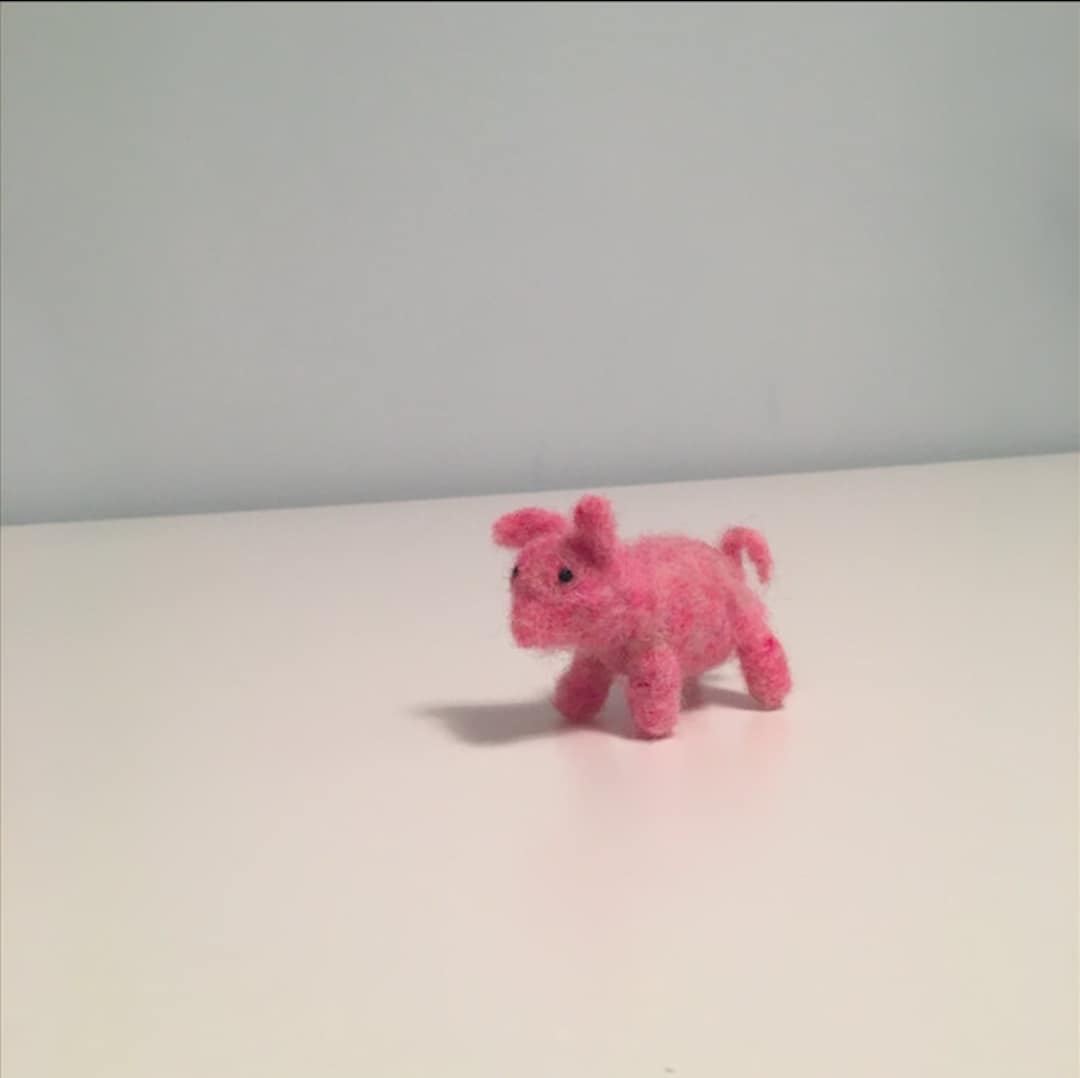 Needle Felted Pink Pig - Waldorf Pig - Decorative Pig - Wool Pig - Toy ...