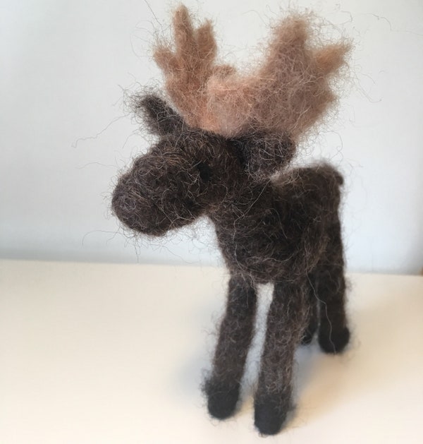 Needle Felted Moose Needle Felting Animal Moose Soft Doll - Etsy Canada