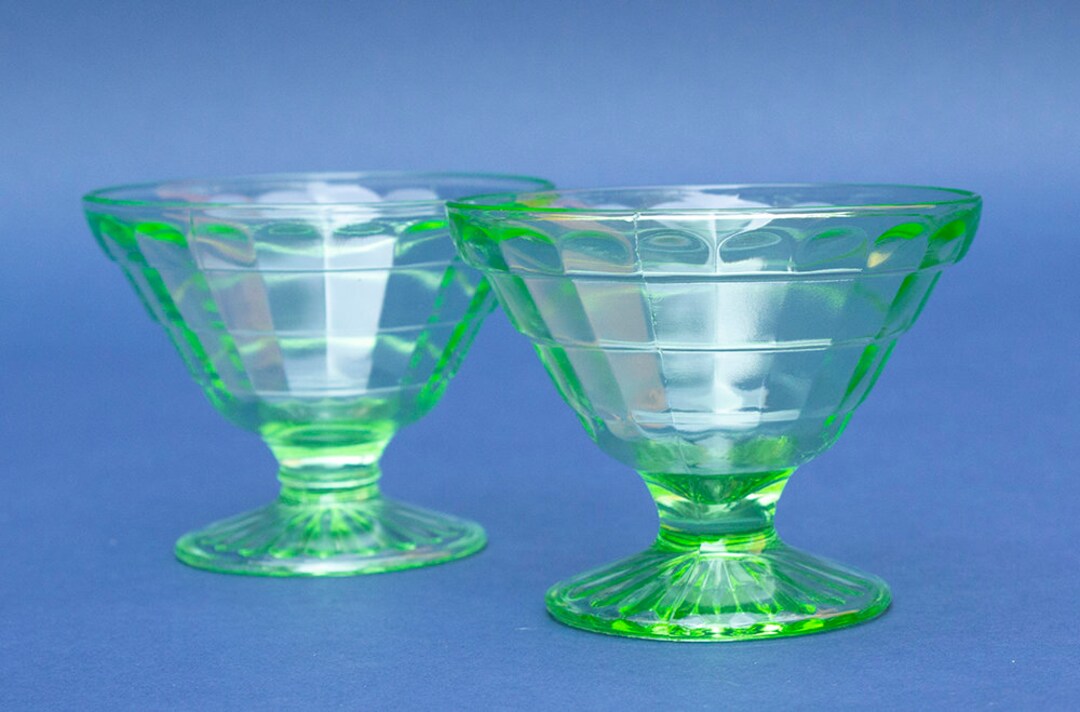 Vaseline Glass Sherbet Cups - Etsy