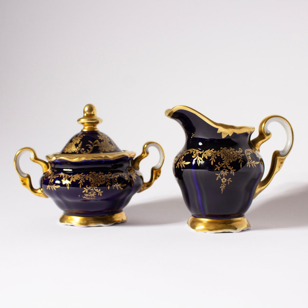 Echt Weimar Kobalt Cream & Sugar Set - Etsy