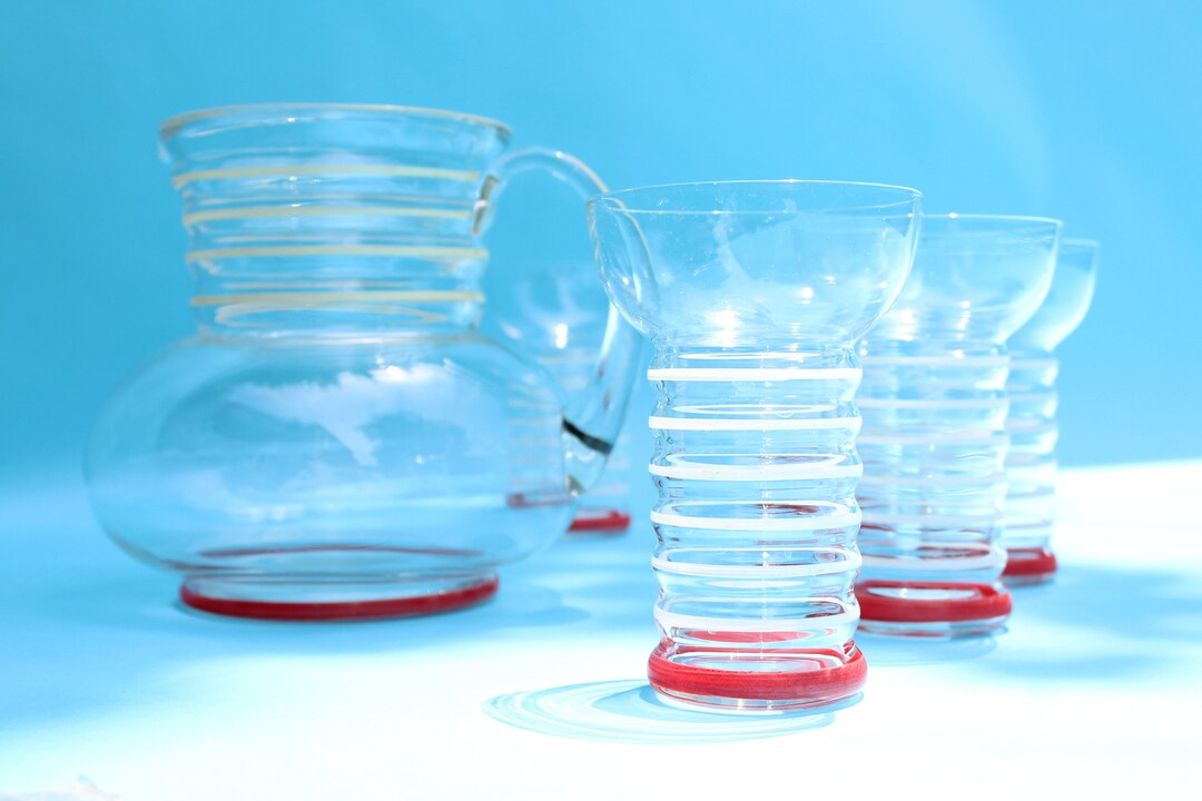 Mid-century Dunbar Aramis Glass & Pitcher Set - Etsy
