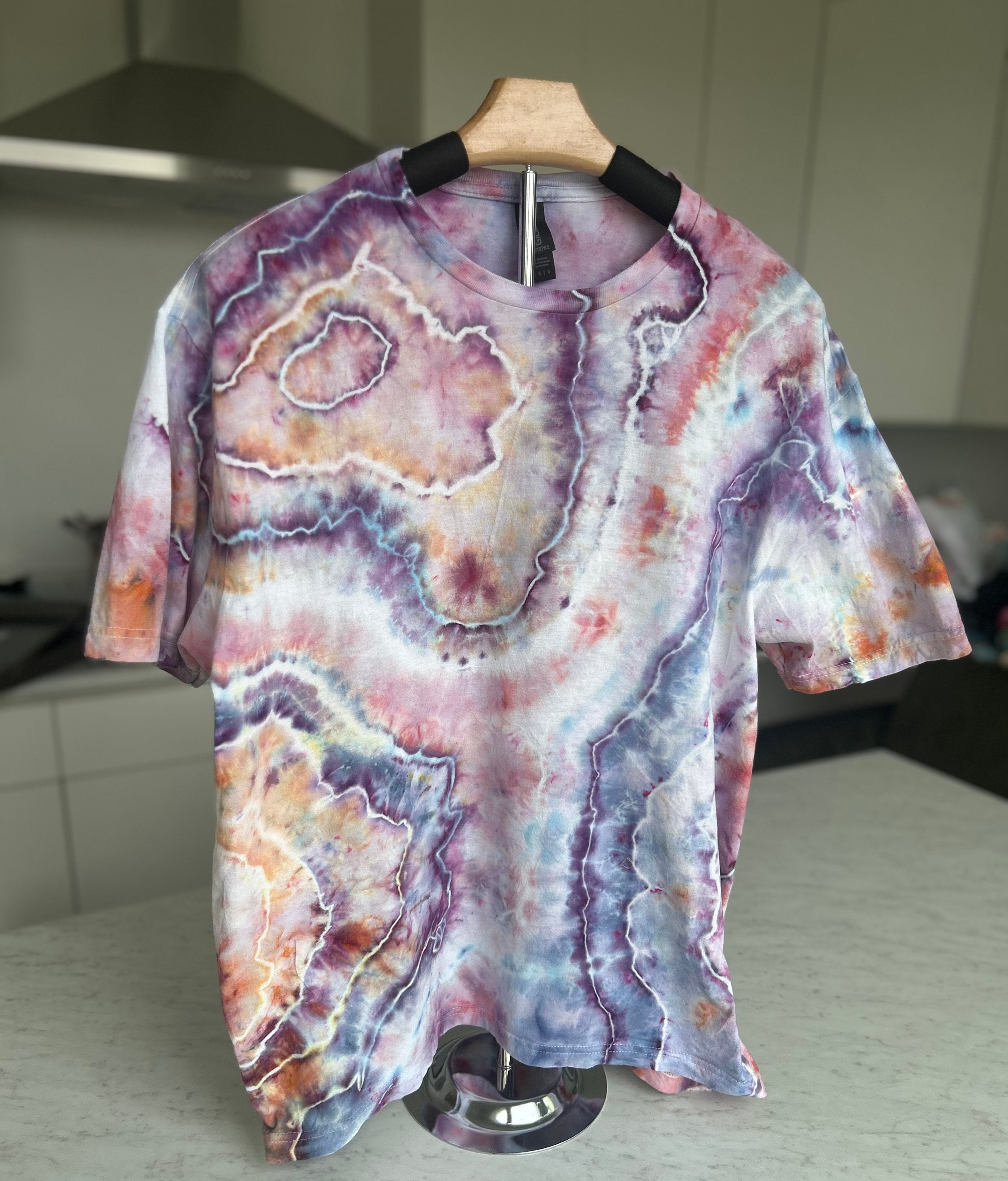 Adult Large Hand Dyed Tie Dye T-shirt – Spring Geode Pattern, Gildan ...