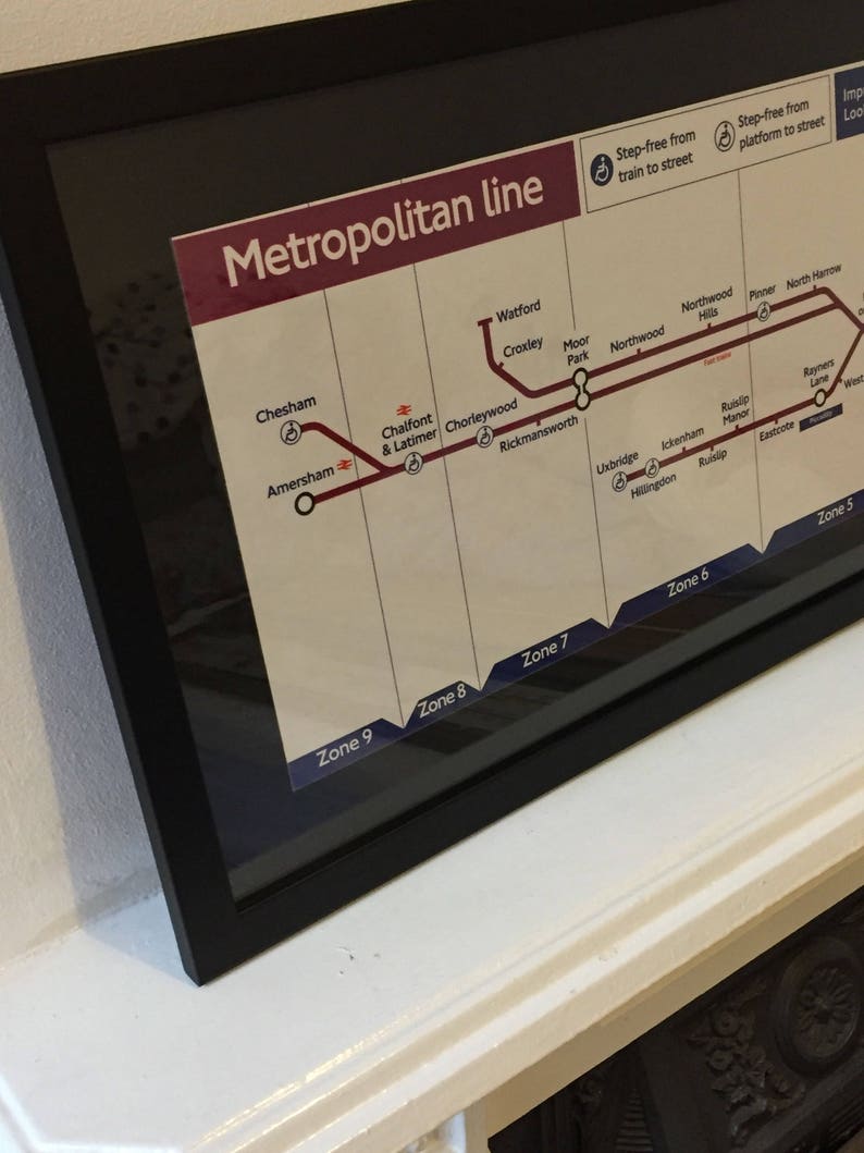London Underground Metropolitan Line Tube Carriage Map Diagram 2012 ...