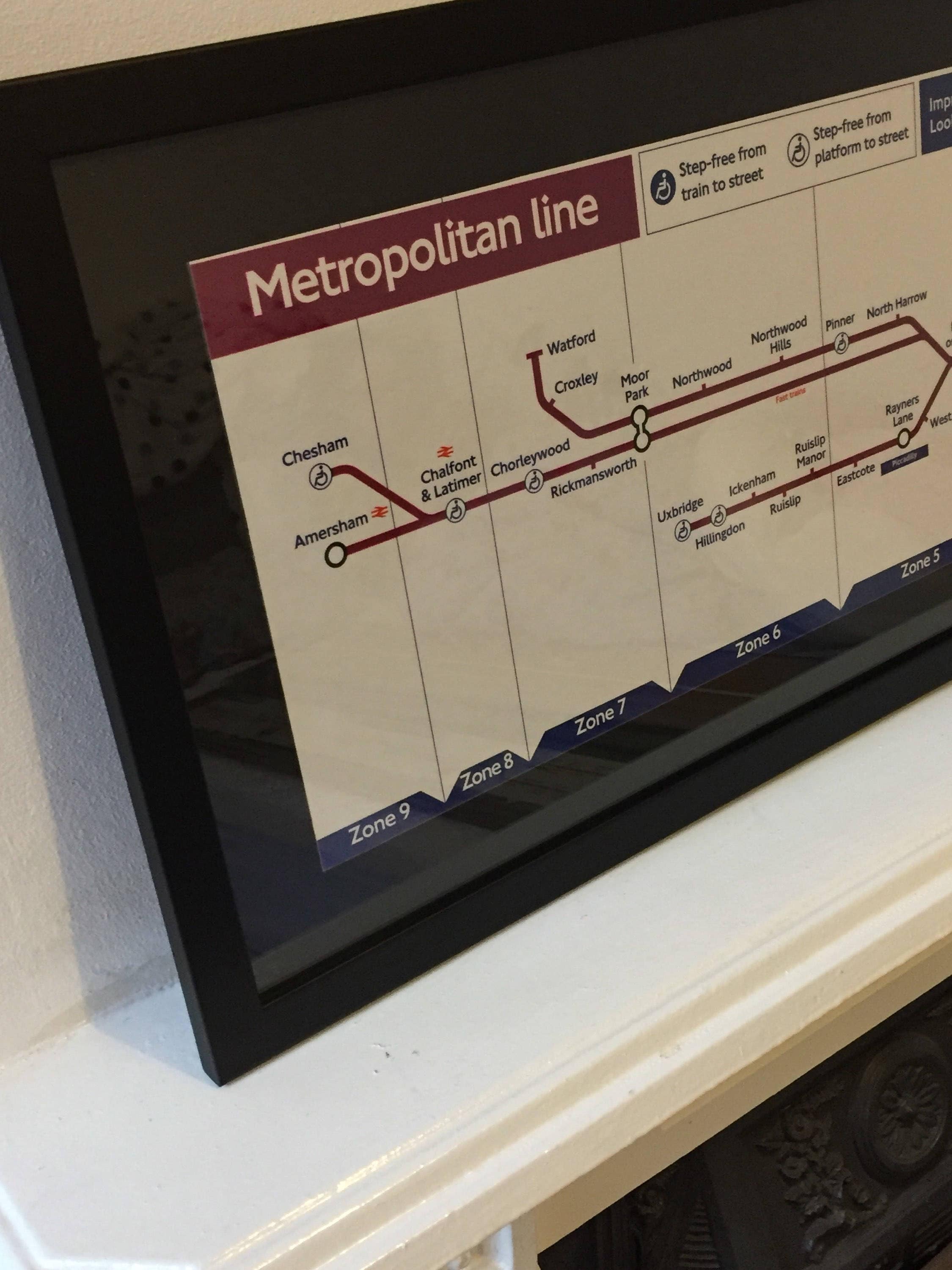 London Underground Metropolitan Line Tube Carriage Map Diagram 2012 ...