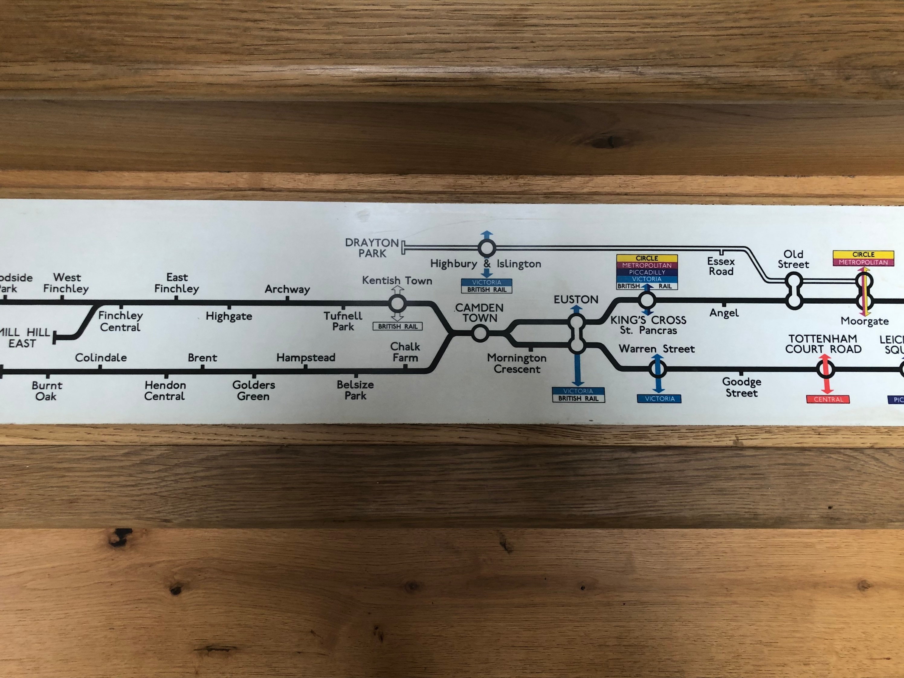 London Underground Vintage Original Tube Map Northern Line Diagram ...