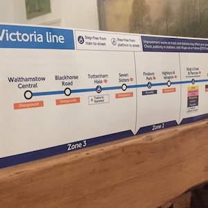 London Underground Original Tube Map Victoria Line Diagram Art Print ...