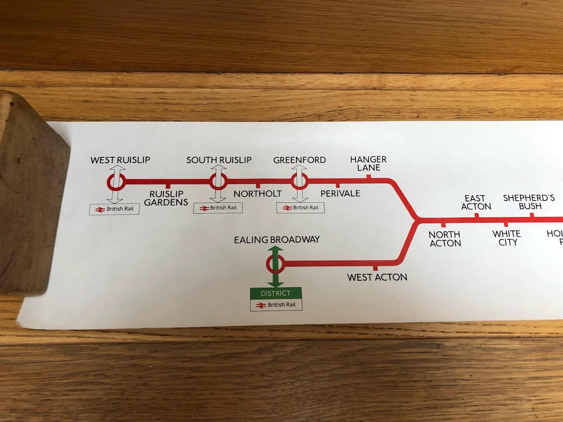 Original Paper London Underground Central Line Car Diagram Circa 1980s ...