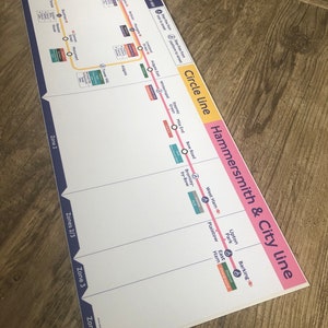 London Underground Original Tube Map Hammersmith & City / Circle Line ...