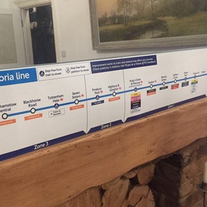 London Underground Original Tube Map Victoria Line Diagram Art Print ...