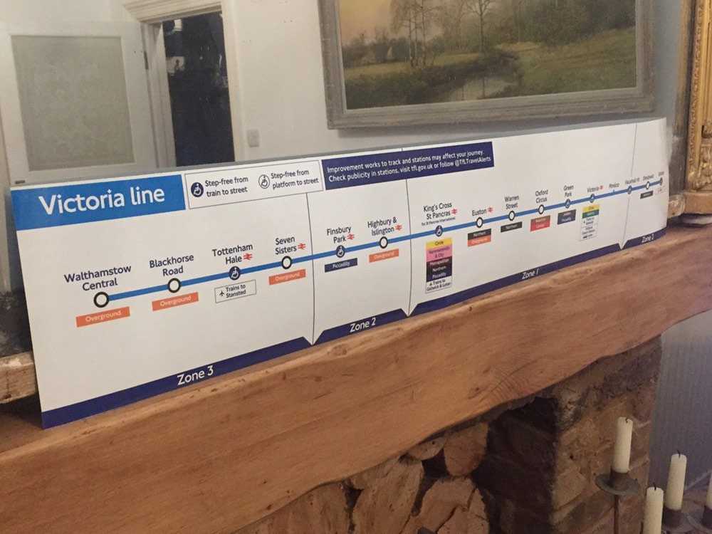 London Underground Original Tube Map Victoria Line Diagram Art - Etsy UK