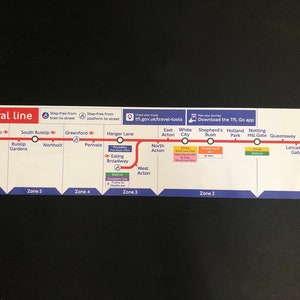 London Underground Central Line Diagram Tube Map Original - Etsy
