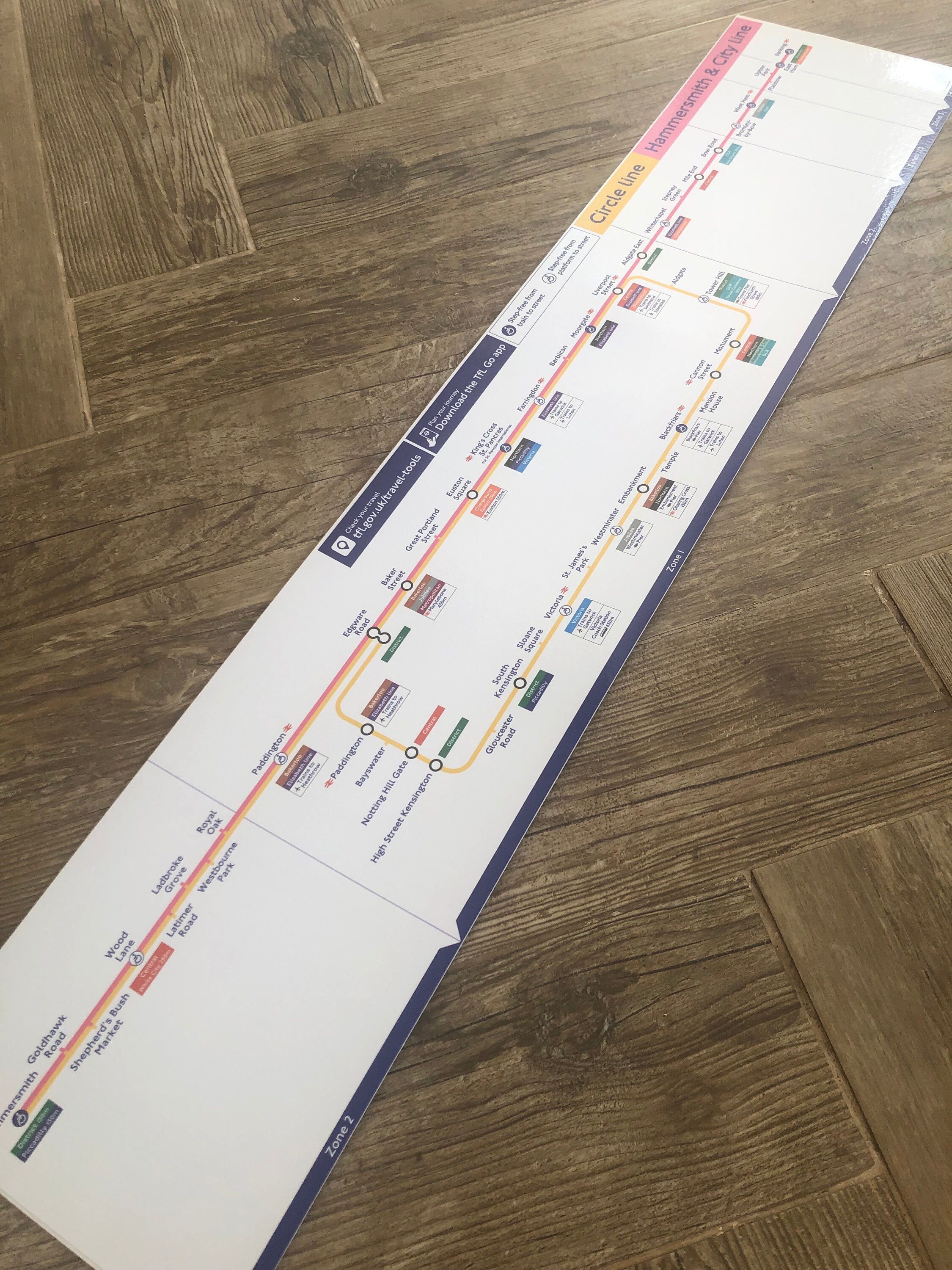 London Underground Original Tube Map Hammersmith & City / Circle Line ...