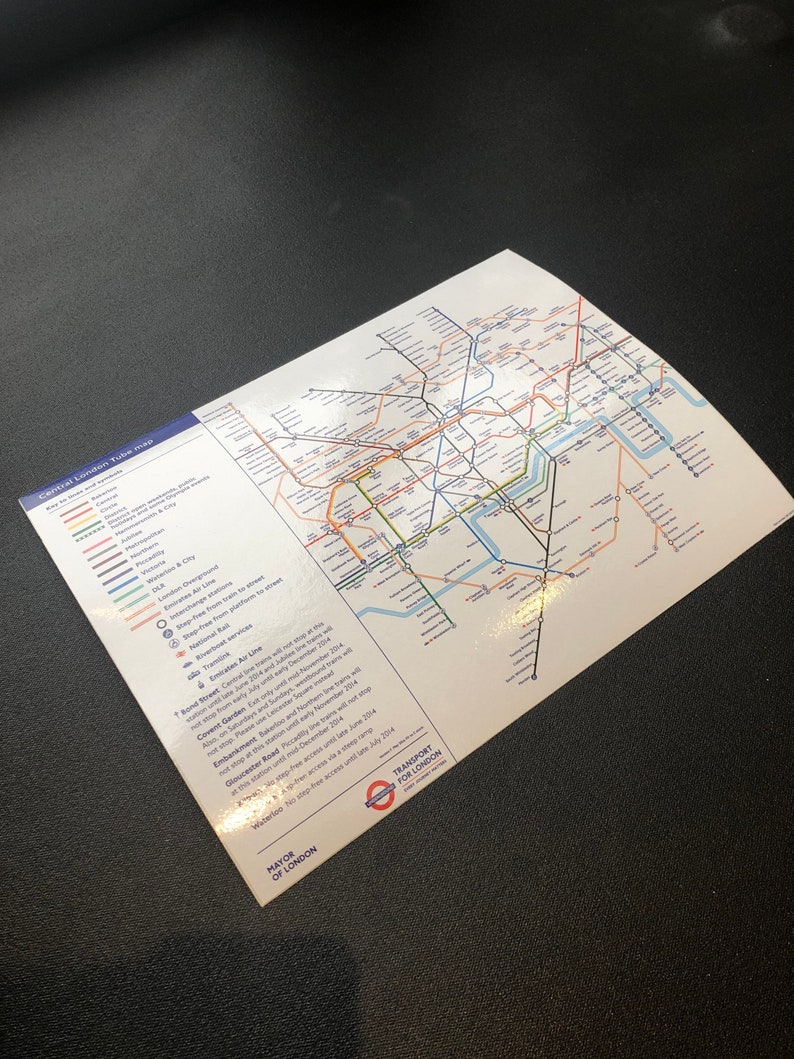 London Underground Tube Carriage Line Diagram of Central Route - Etsy