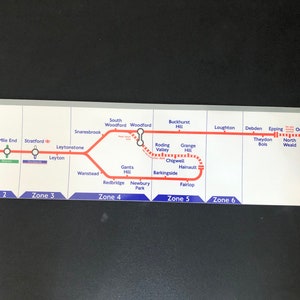 London Underground Original Tube Map Central Line Diagram 1990s Art ...