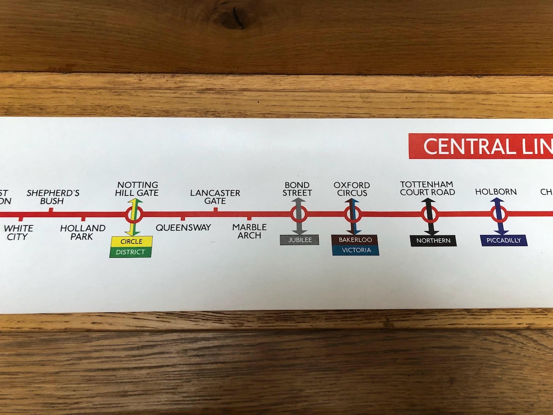 Original Paper London Underground Central Line Car Diagram Circa 1980s ...