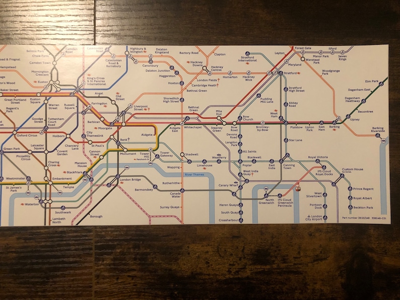 London Underground Tube Carriage Line Diagram of Central Route Map Art ...