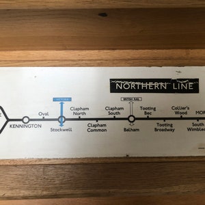 London Underground Vintage Original Tube Map Northern Line Diagram ...