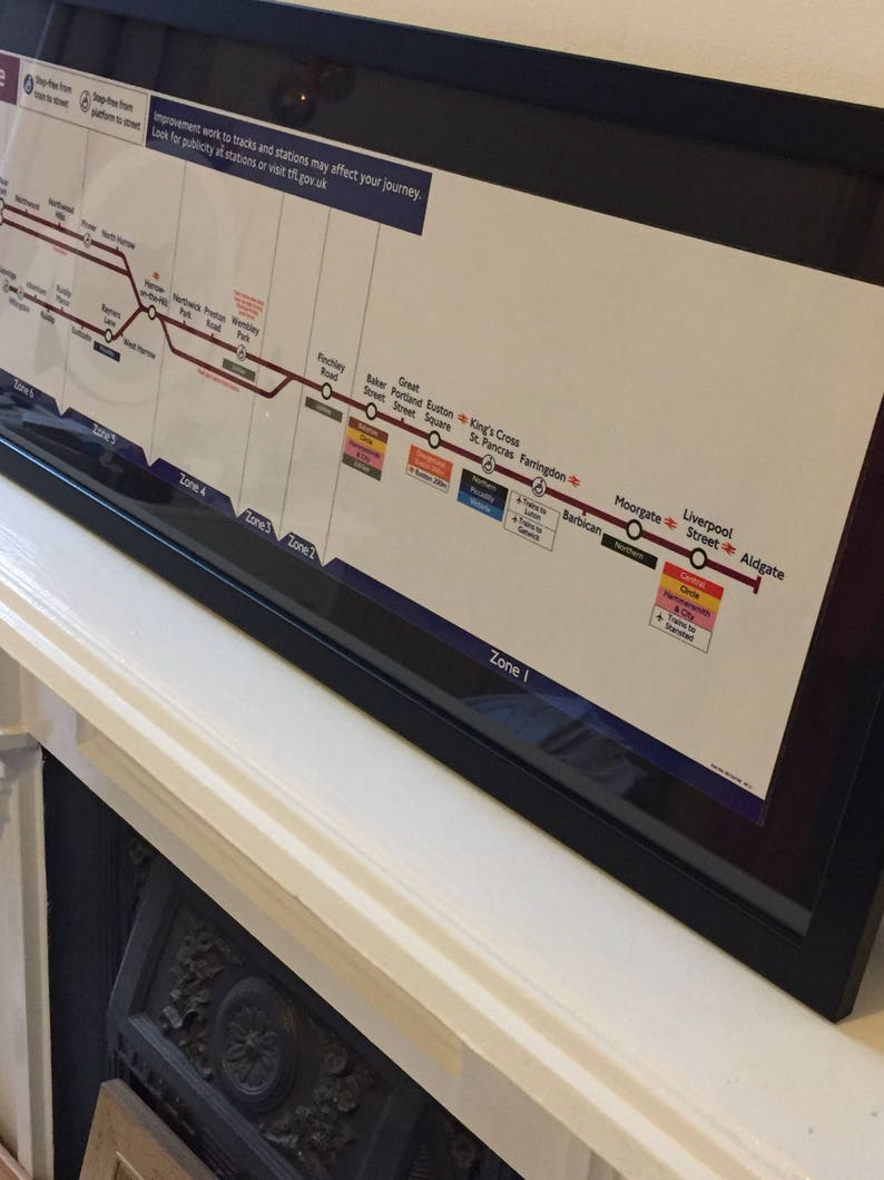 London Underground Metropolitan Line Tube Carriage Map Diagram 2012 ...