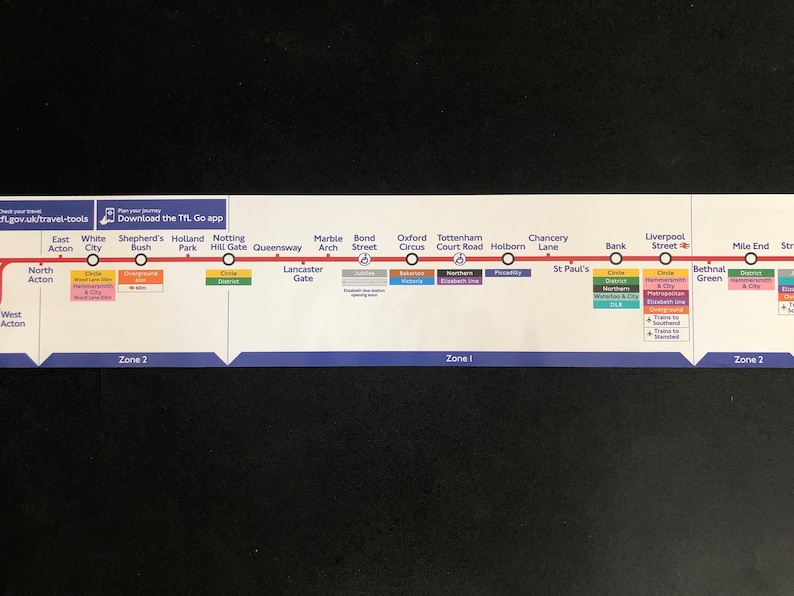 London Underground Central Line Diagram Tube Map Original - Etsy