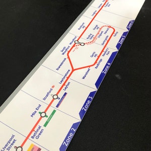 London Underground Original Tube Map Central Line Diagram 1990s Art ...