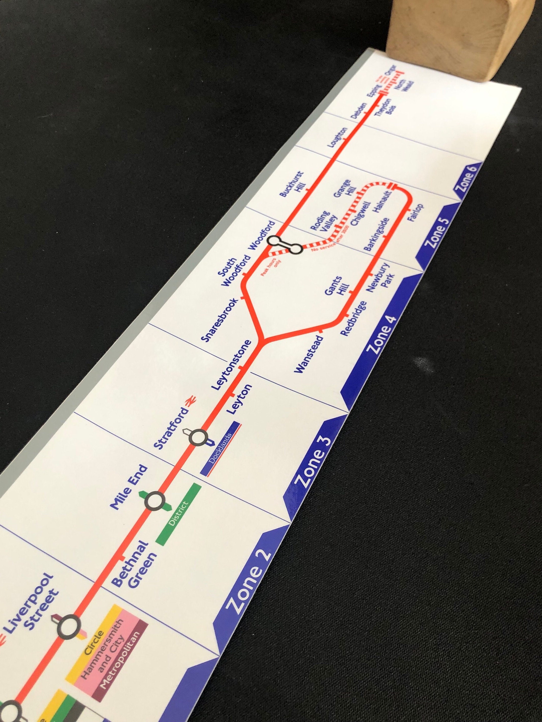 London Underground Original Tube Map Central Line Diagram 1990s Art ...