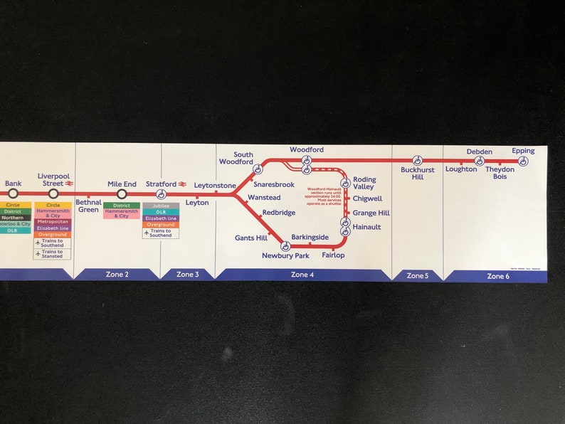 London Underground Central Line Diagram Tube Map Original - Etsy