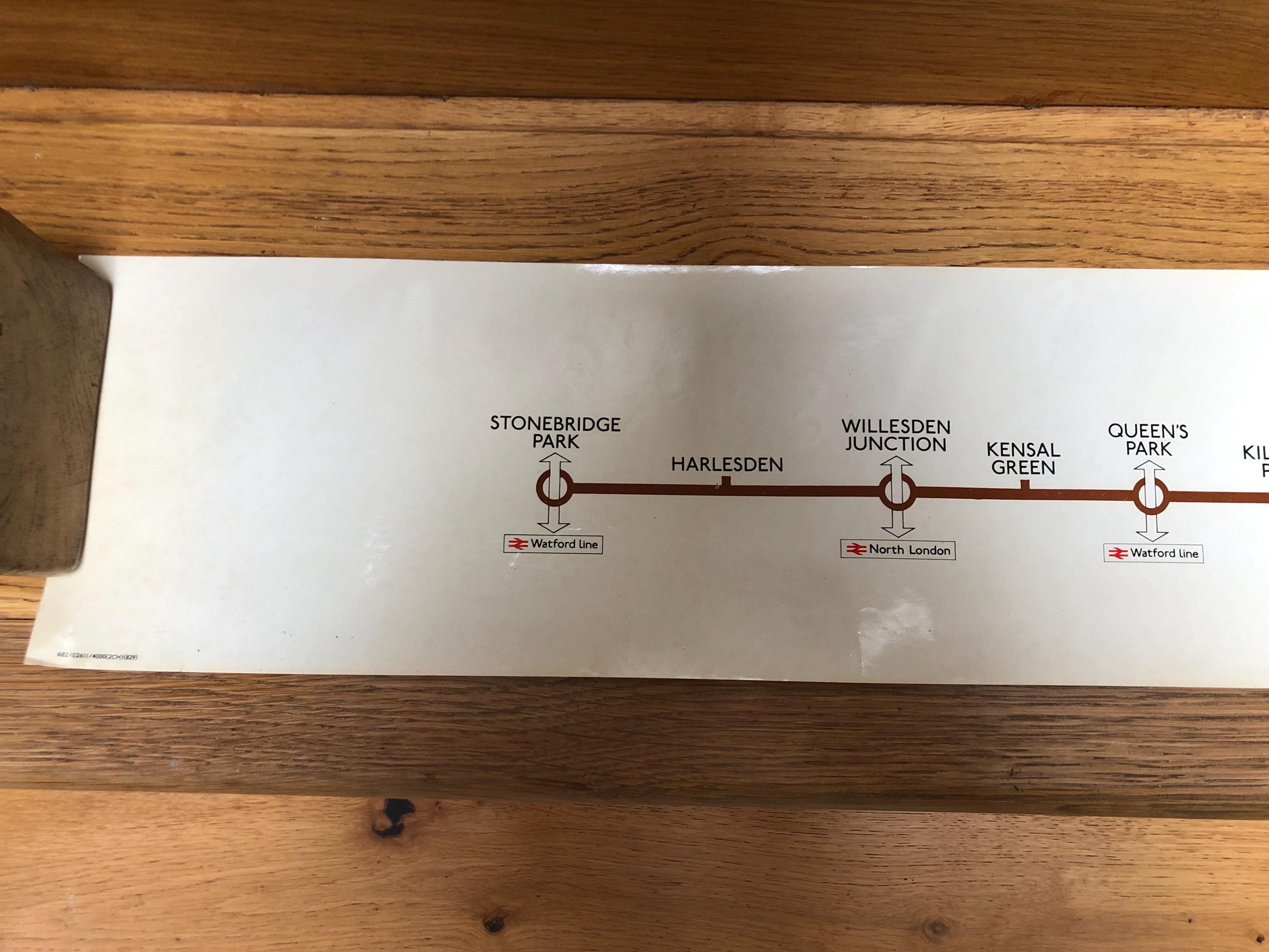 Original Paper London Underground Bakerloo Line Car Diagram Circa 1980s ...